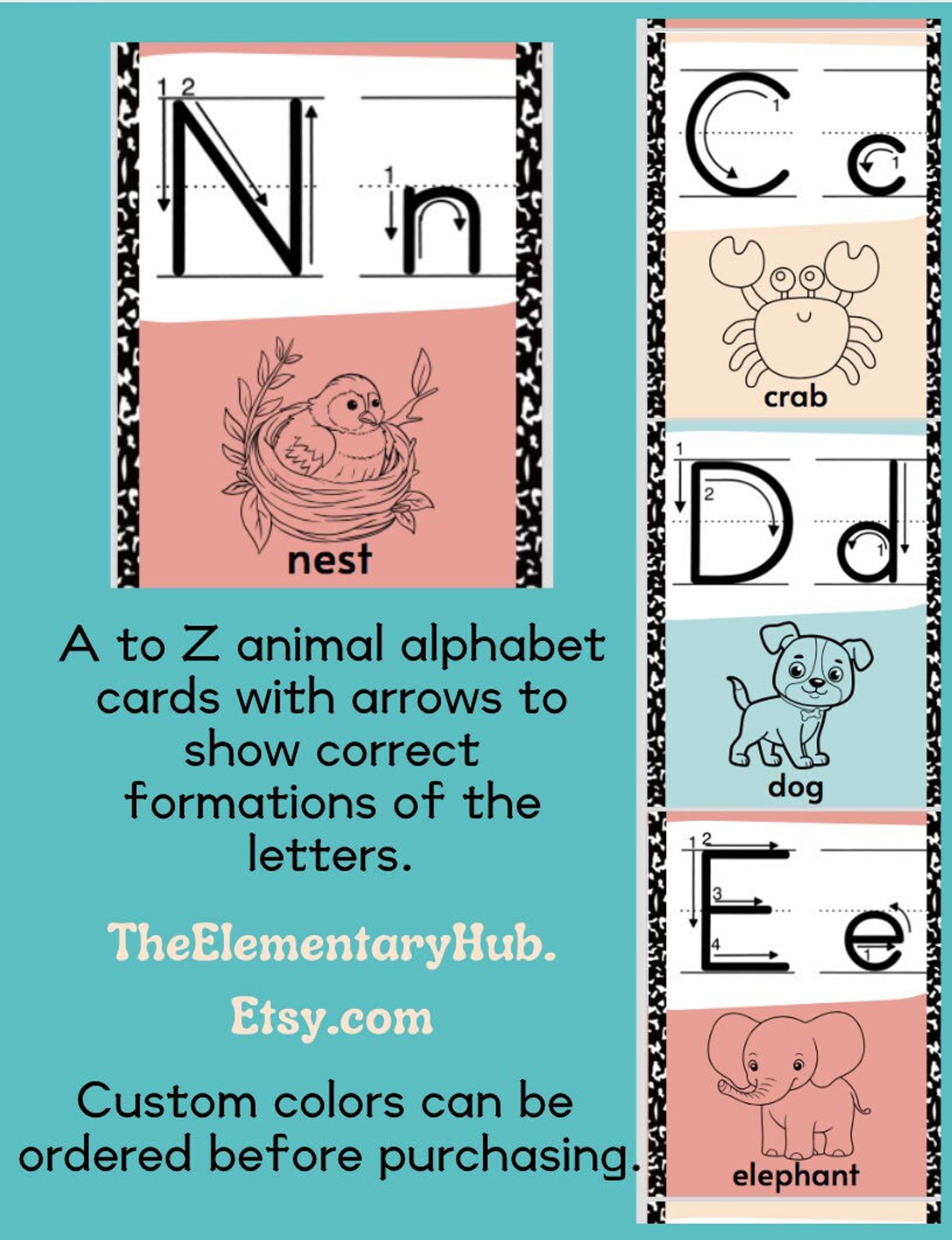 A to Z Alphabet Cards and Letter Formation Arrows - Etsy