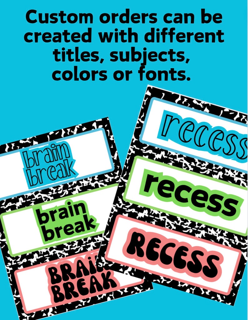 Subject Headings for Magnetic Schedules - Etsy