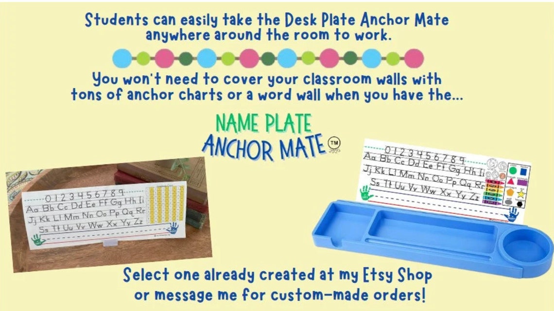 2nd Grade Desk Plate Anchor Mate With ELA Anchor Charts on the Back - Etsy