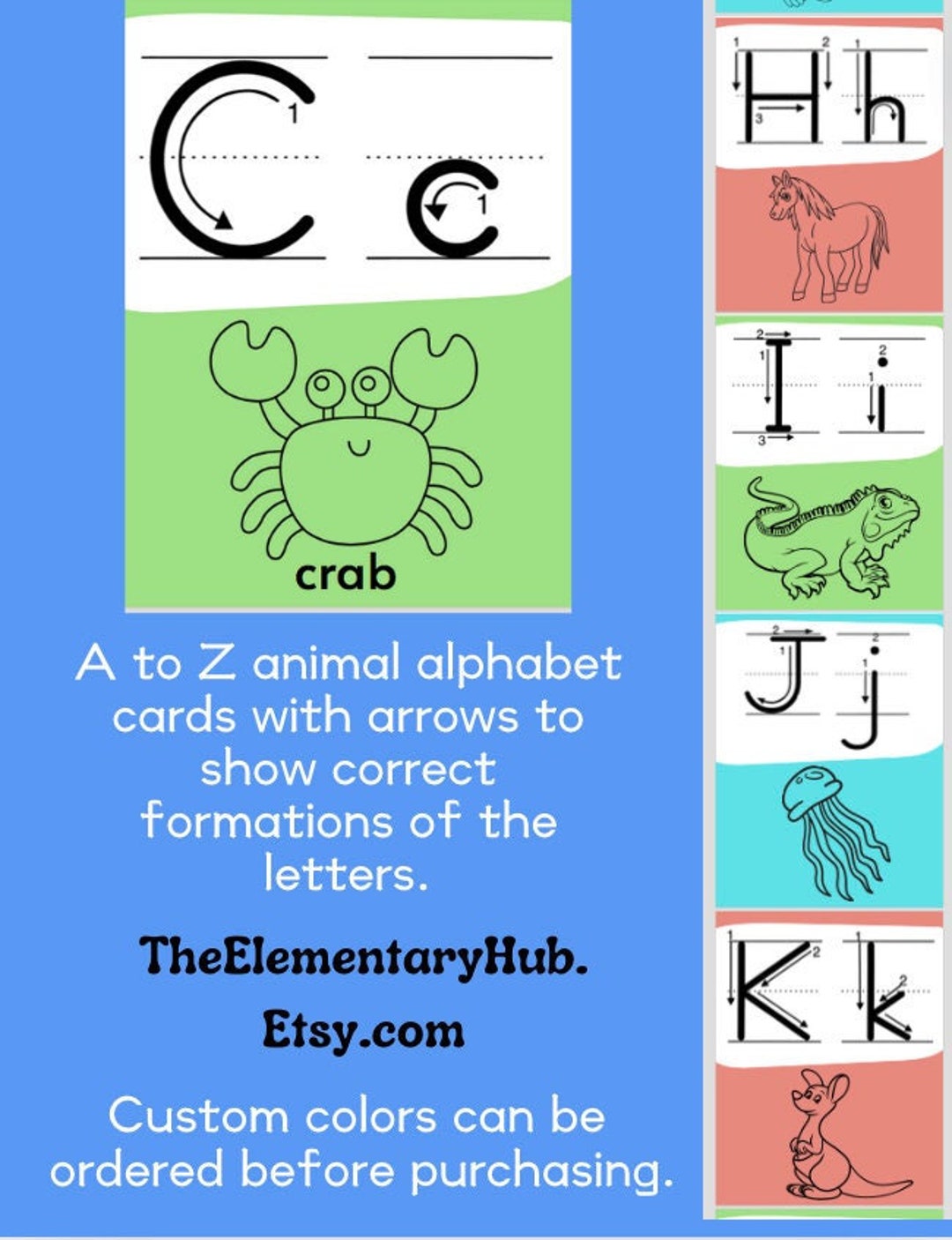 A to Z Alphabet Cards and Letter Formation Arrows - Etsy
