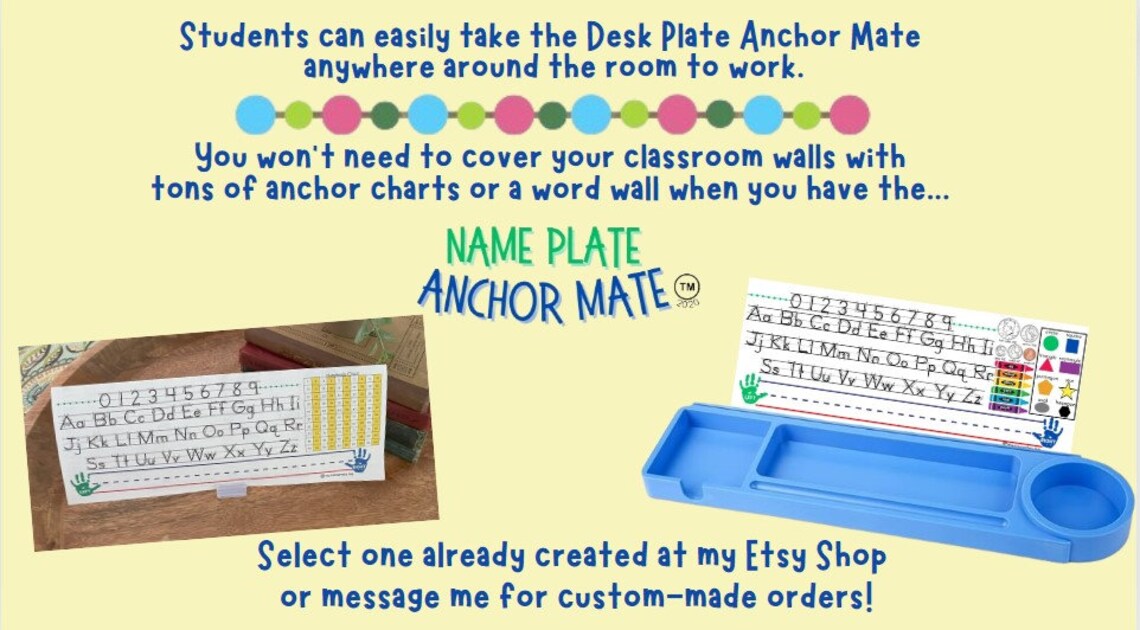 2nd Grade Desk Plate Anchor Mate-the Original - Etsy