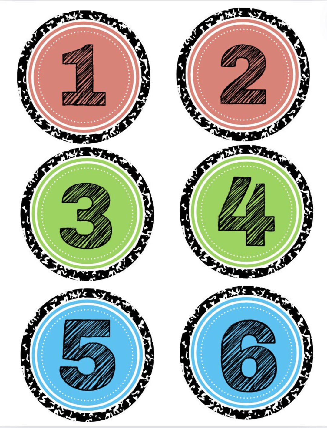 Number Dots for Math Number Line, Line-up Dots, Cubby Labels, Etc ...