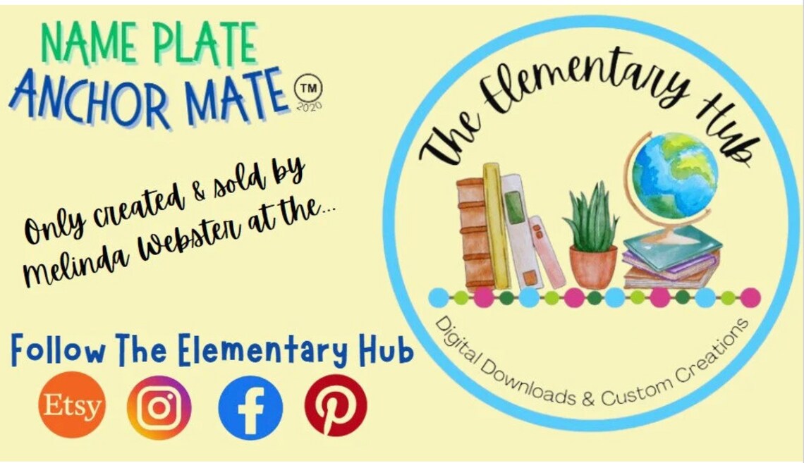 Kindergarten Desk Plate Anchor Mate-the Original - Etsy