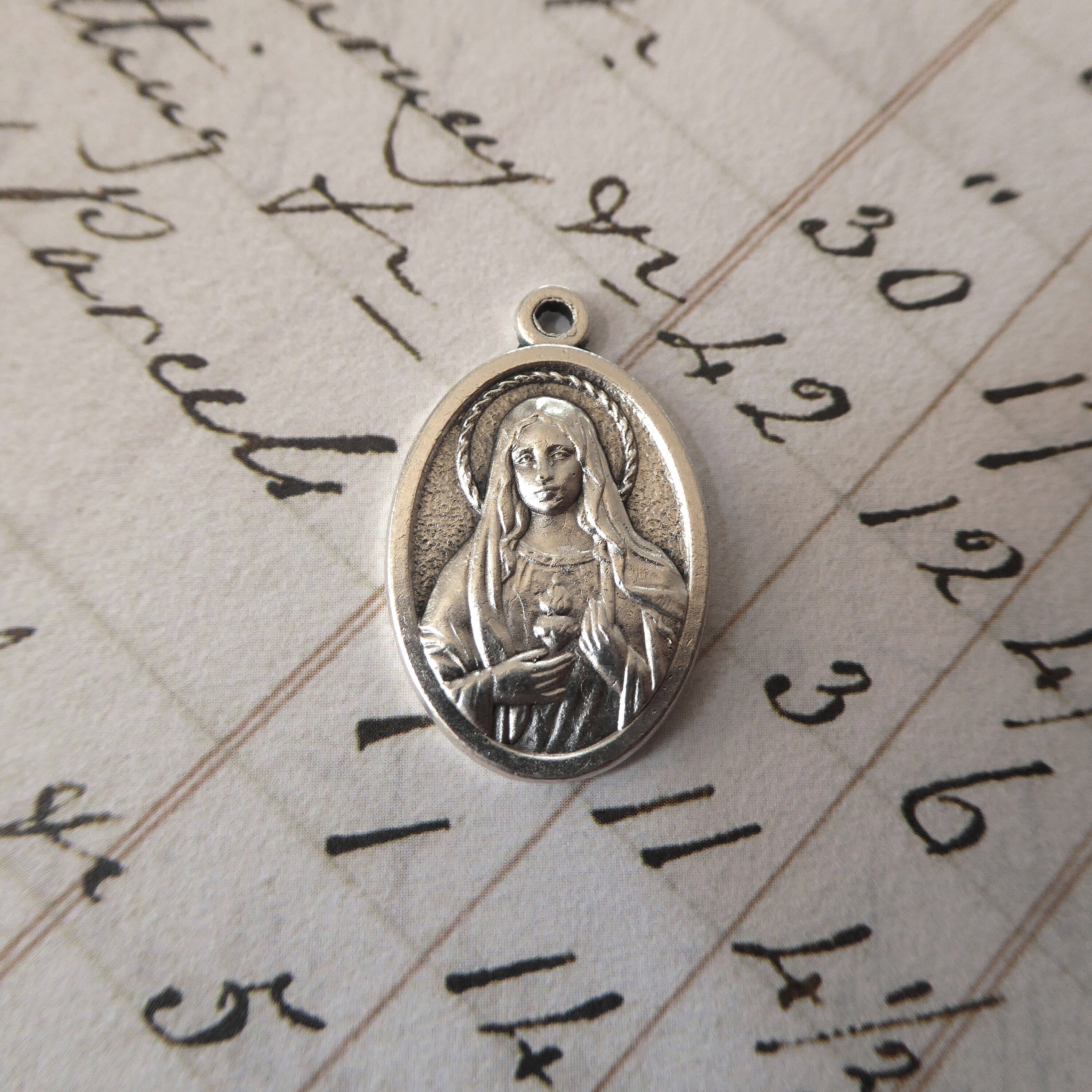 Vintage Italian Catholic Holy Medal, the Immaculate Heart of the ...