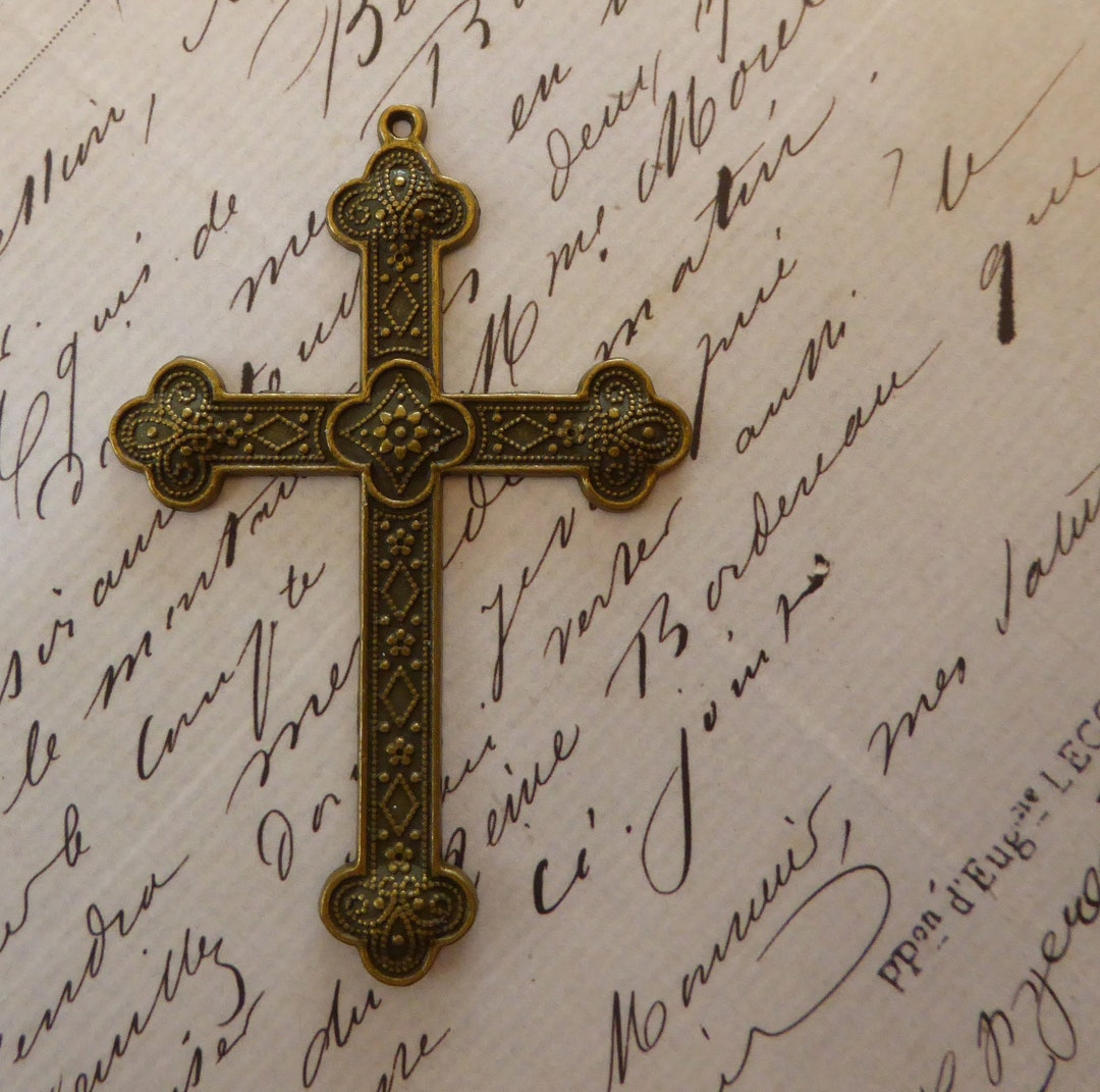 Solid Bronze Vatican Budded Cathedral Cross Souvenir From Rome Italy ...