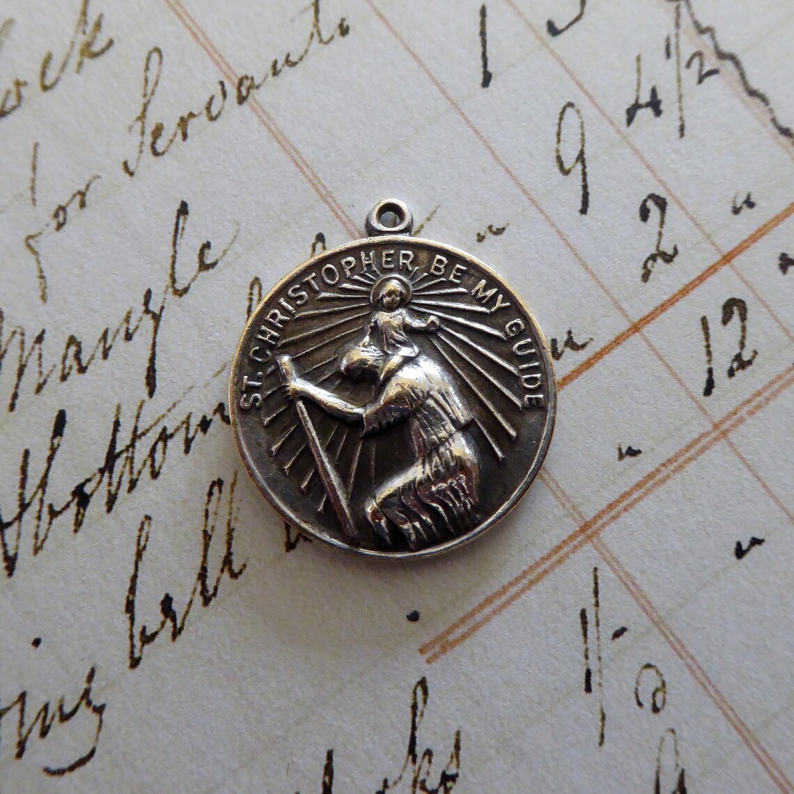 Vintage Saint Christopher Be My Guide Religious Medal - Etsy