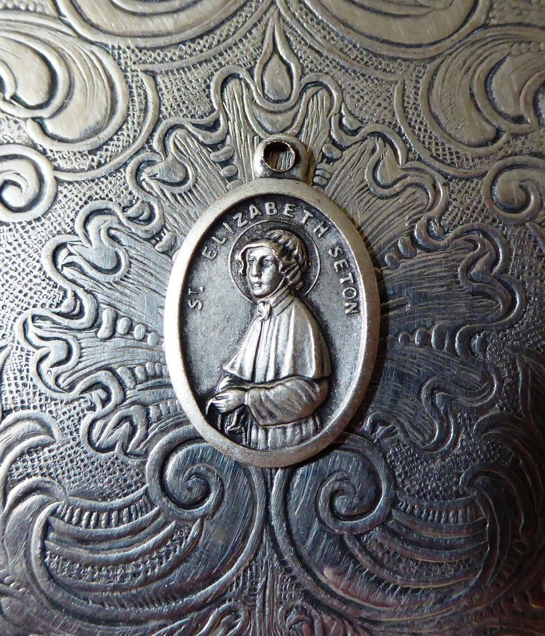Saint Elizabeth Ann Seton Silver Religious Medal Catholic Pendant Charm ...