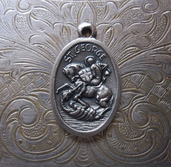 Religious Medallion Saint George Holy Italian Medallion - Etsy