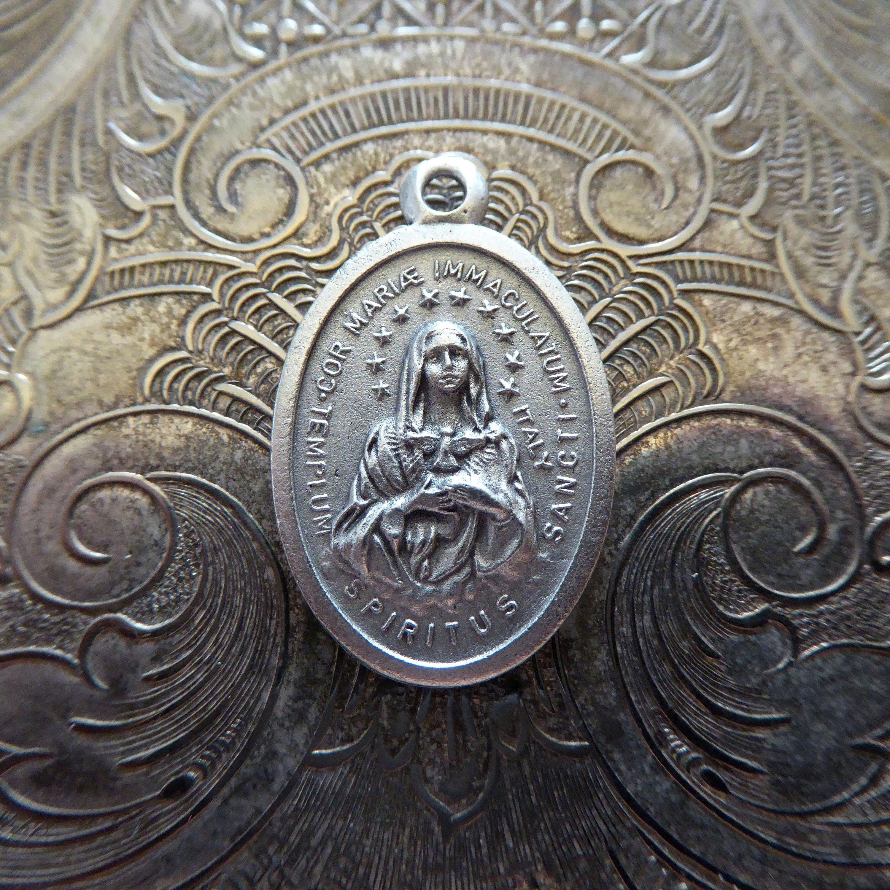 Rare Latin Silver Immaculate Heart Of Mary Holy Spirit Dove | Etsy