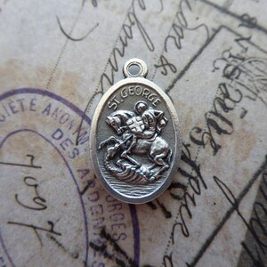 Saint George & Sacred Heart Jesus Catholic Religious Italian Medal ...