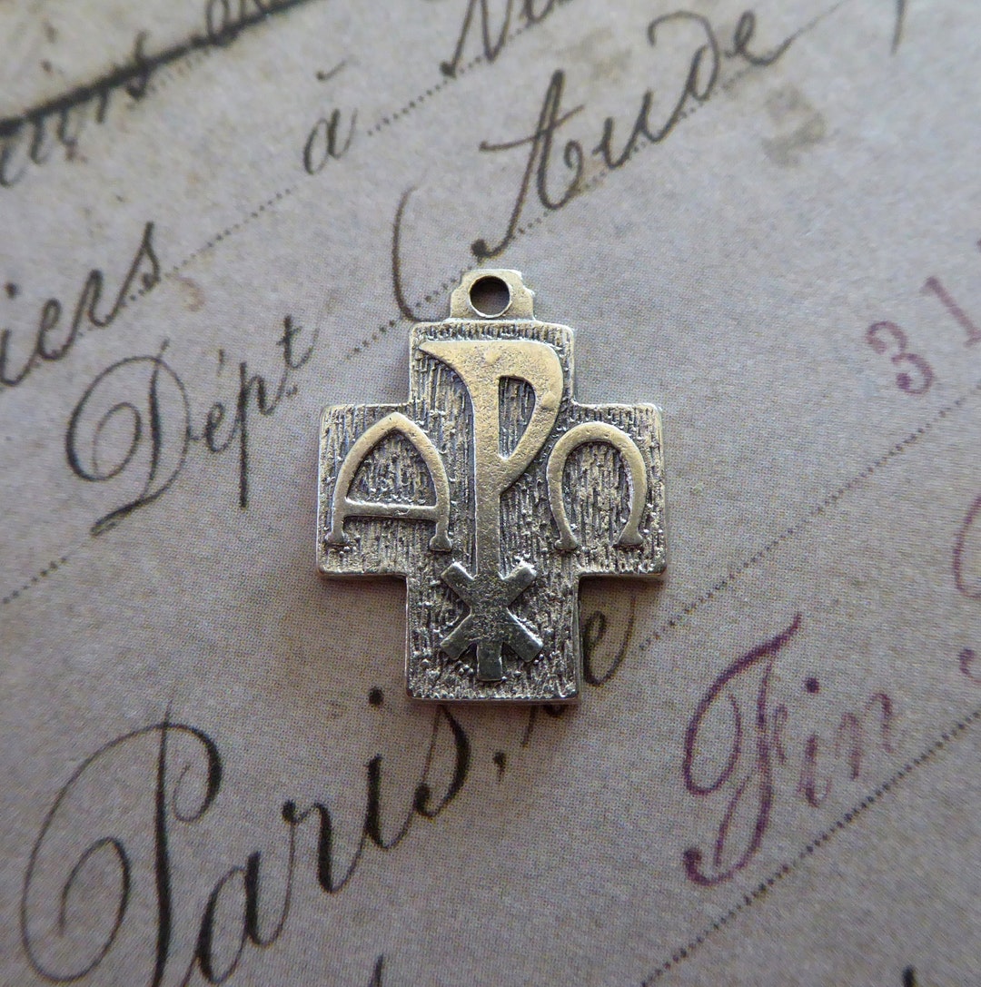 Labarum or Chi-rho Symbol, Religious Medal Vintage Italian Rome PAX ...