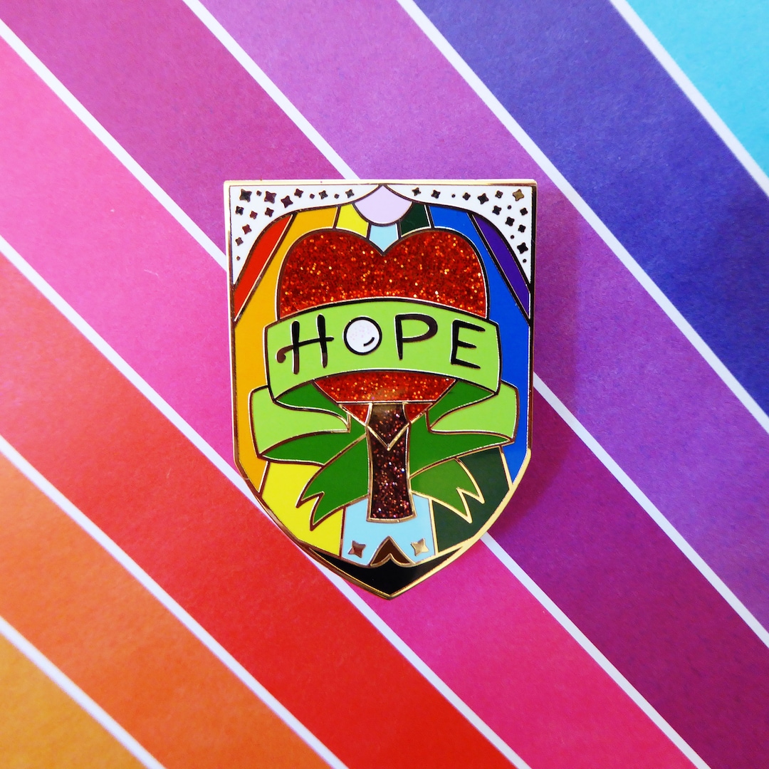 LGBTQ Rainbow Pride Flag Hard Enamel Pin the Ex Voto Project dope Hope ...