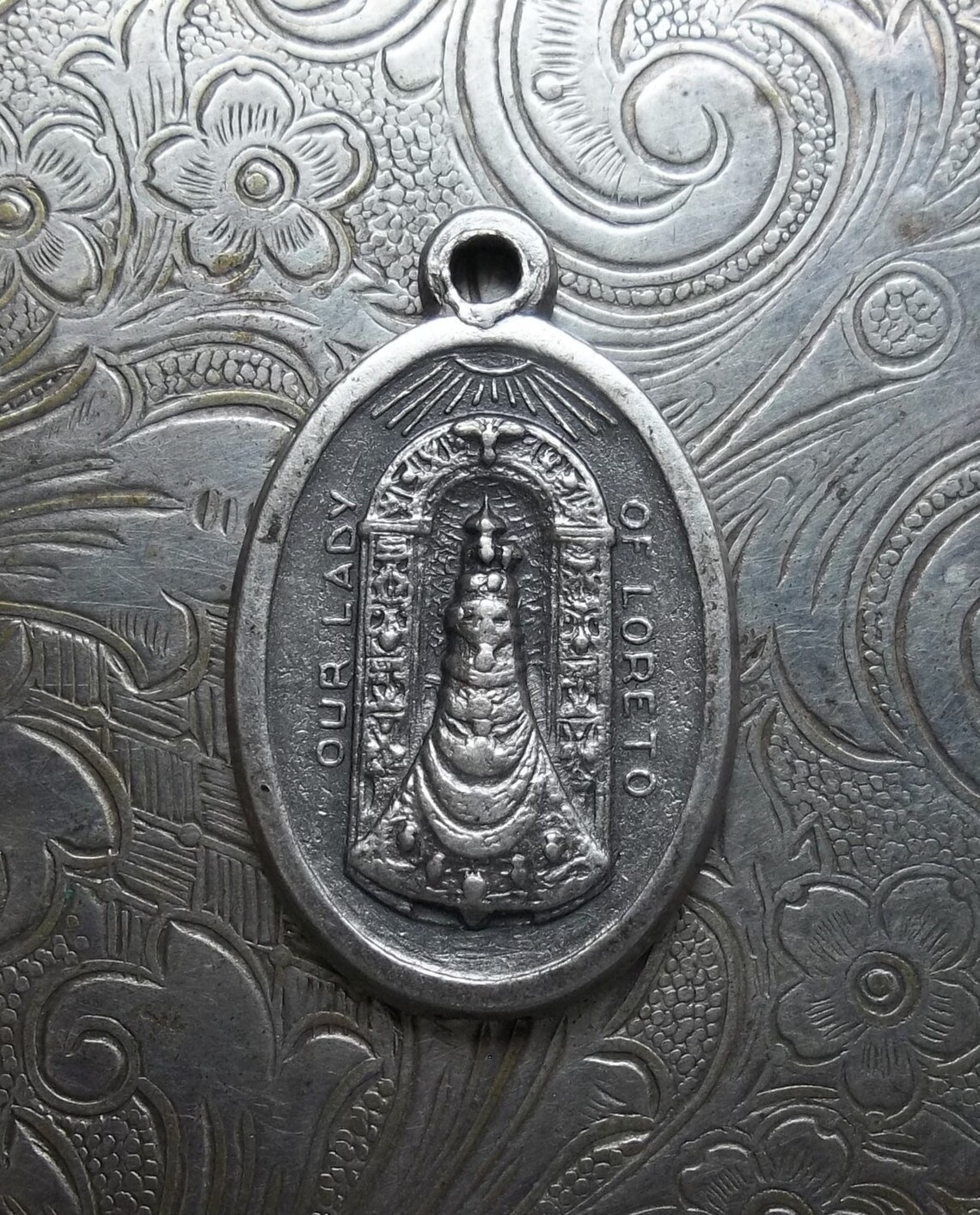Religious Italian Medal, Our Lady of Loreto, Virgin Loretto Patron ...