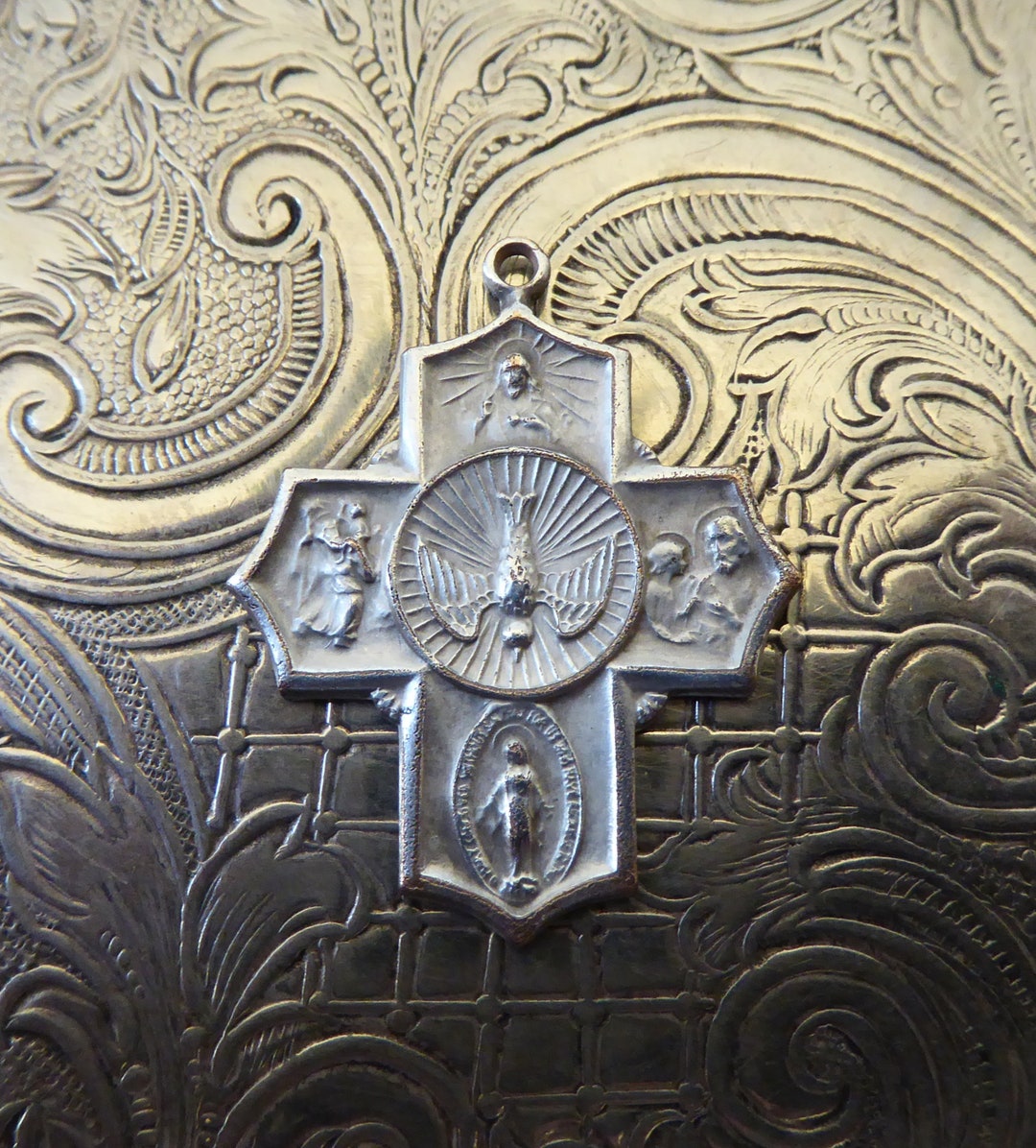 Silver Italian Holy Cross Catholic Pendant Religious Medal All - Etsy