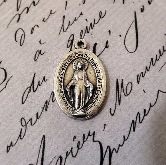 Silver LATIN Miraculous Medal Of The Immaculate Conce… - Gem