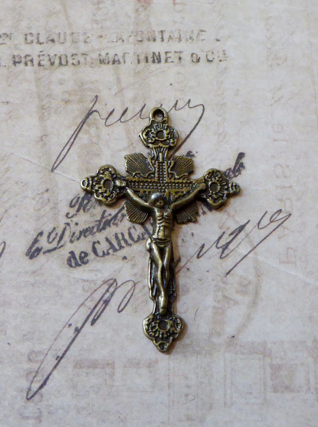 Bronze Victorian Gothic Crucifix Pendant: Italian Religious Medal - Etsy