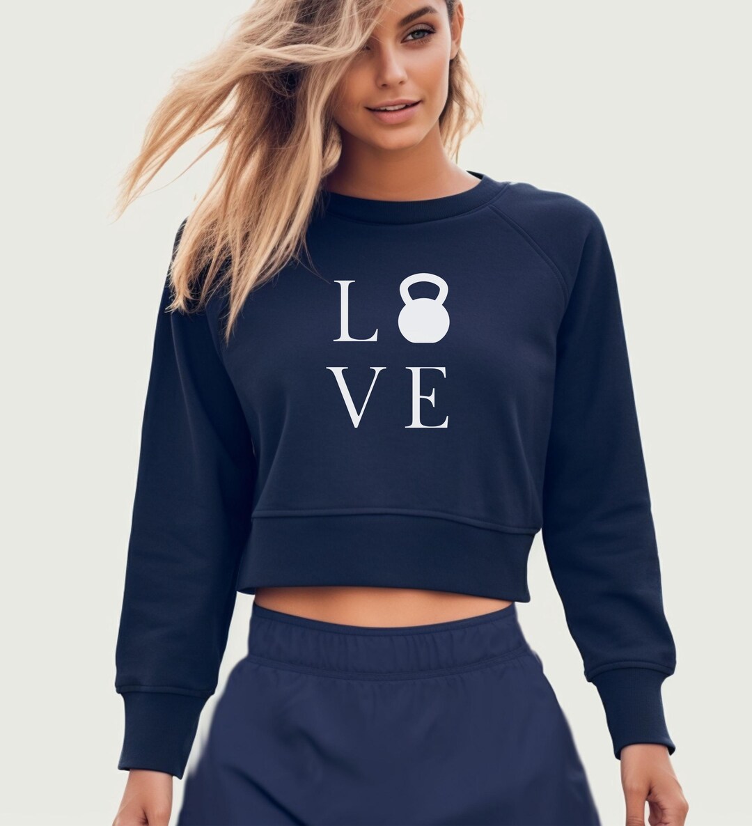 LOVE Cropped Workout Sweatshirt for Women Fitness Pump Cover for Gym ...