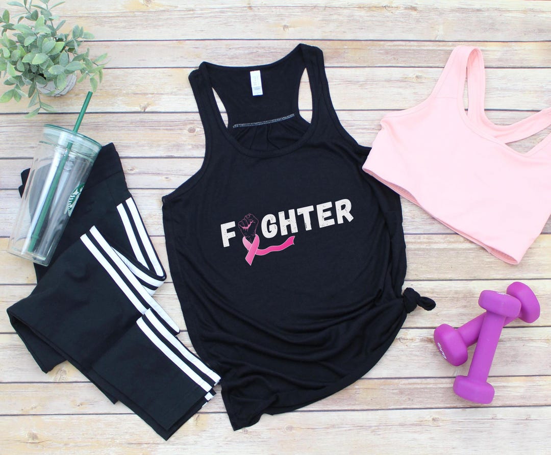 Breast Cancer Awareness Workout Tank for Women Inspirational Fitness ...