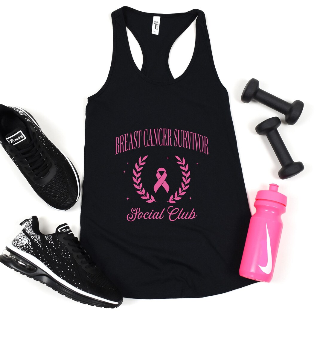 Breast Cancer Awareness Workout Tank for Women Inspirational Fitness ...