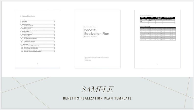 Benefits Realization Plan Template - Etsy