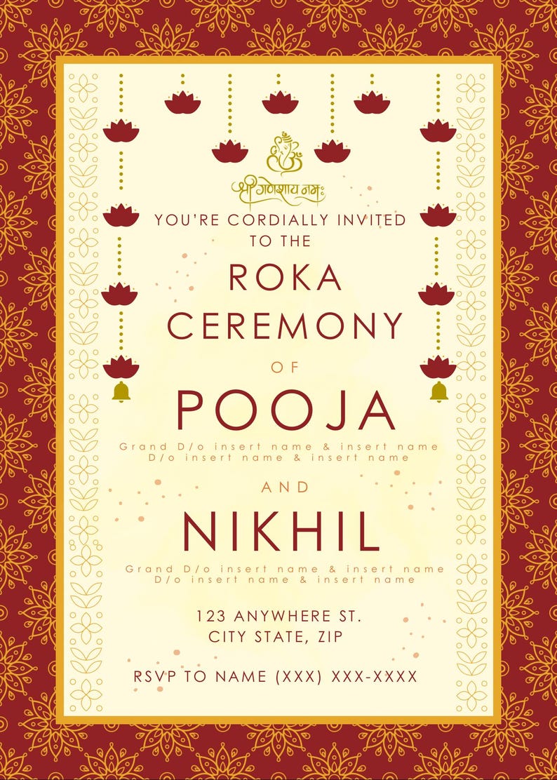 Indian Roka Invitation - Etsy