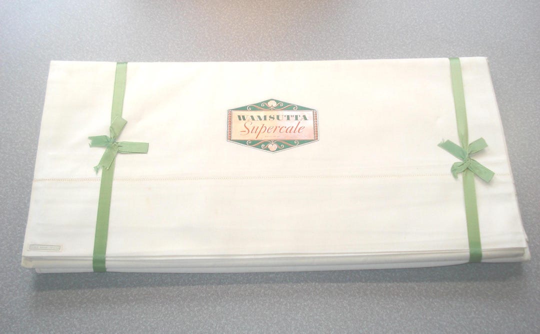 Pair of Vintage NOS Wamsutta Twin Bed Flat Sheets - White - 72" X 103 ...