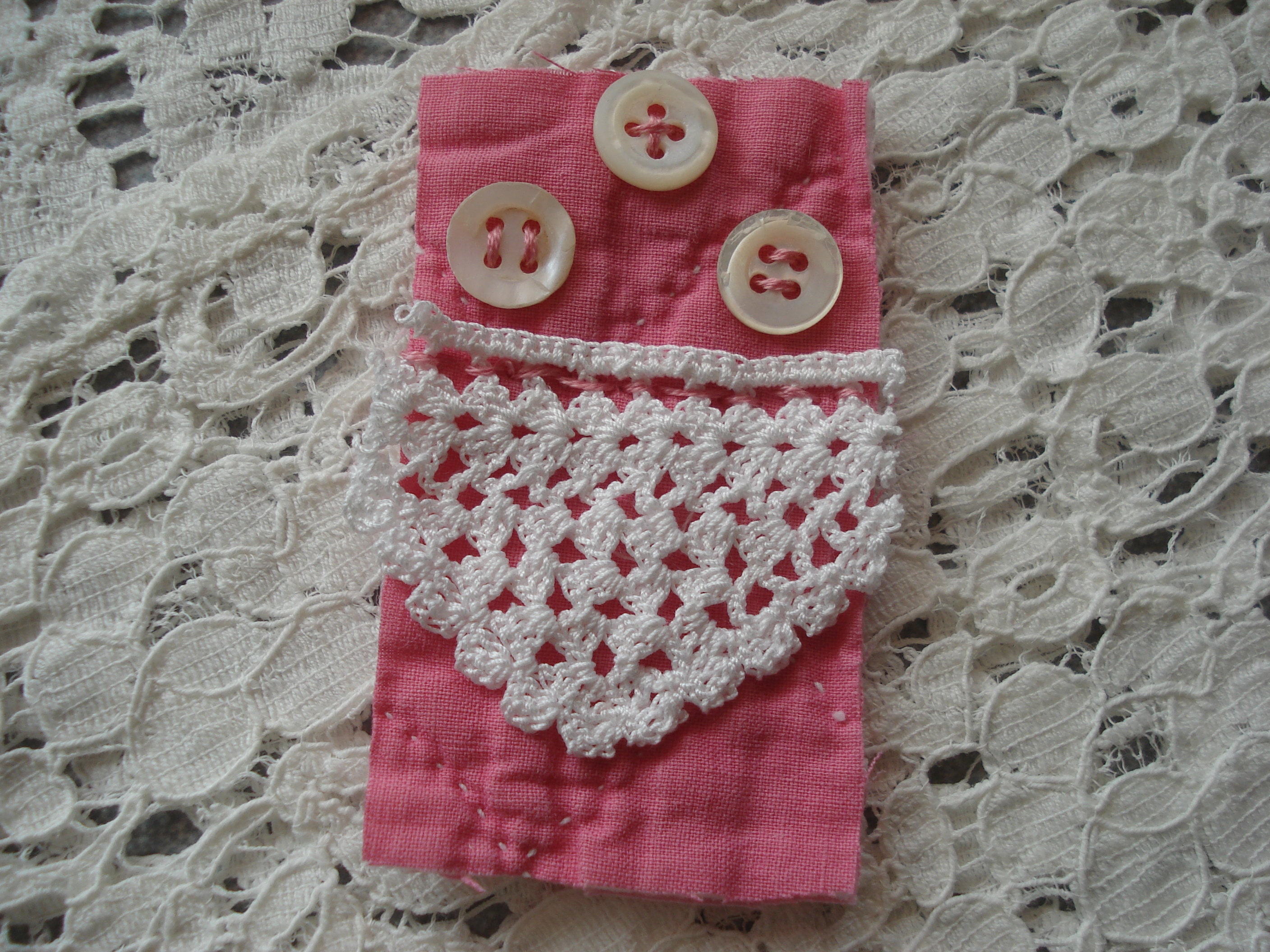 Sweet 7 Piece Snippet Clusters Set Recycled Pink Vintage Quilt & Lace ...