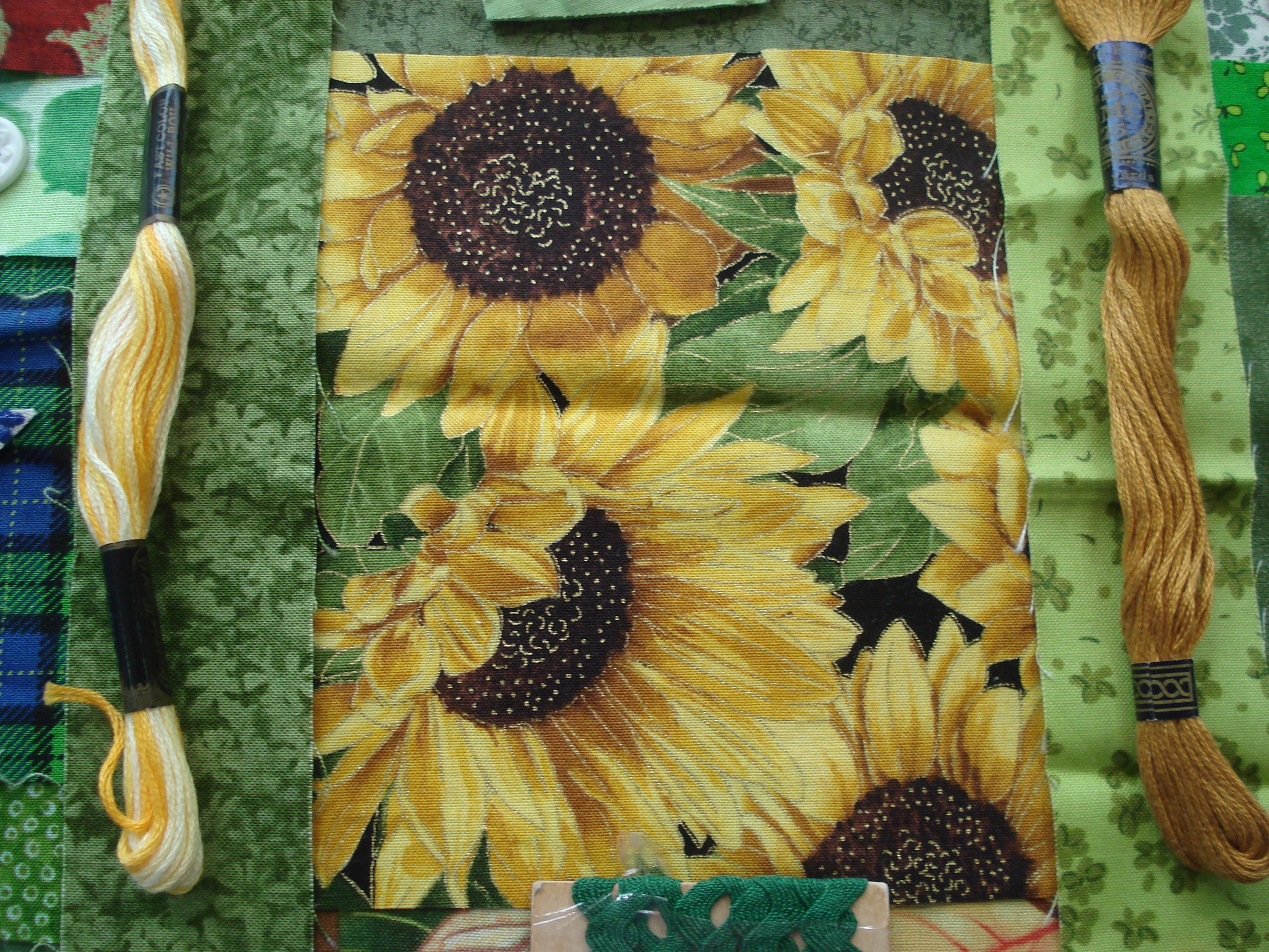 Sunflower Slow Stitch Kit - Slow Sewing Inspiration Kit - Junk Journal ...