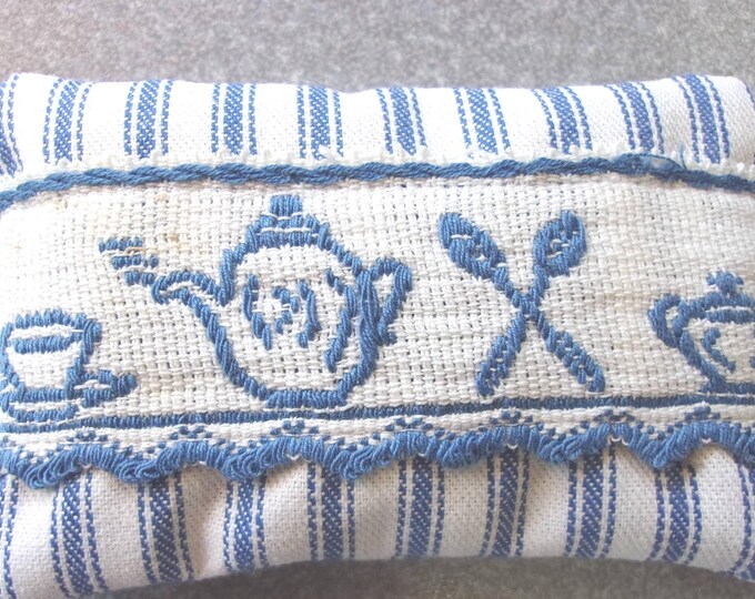 Handmade Sachet Pin Cushion - Made Using Vintage Shelf Trim - Teapot ...