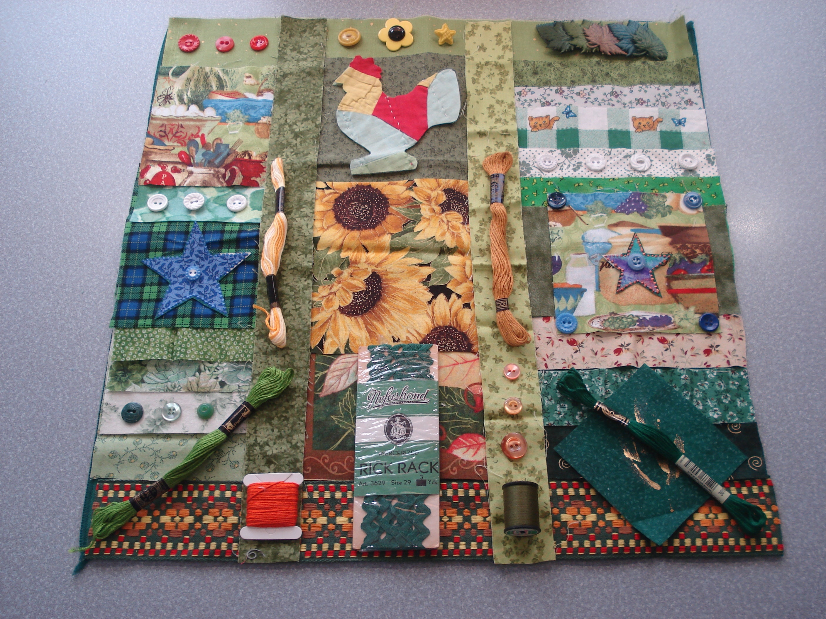 Sunflower Slow Stitch Kit Slow Sewing Inspiration Kit Junk Journal Kit ...