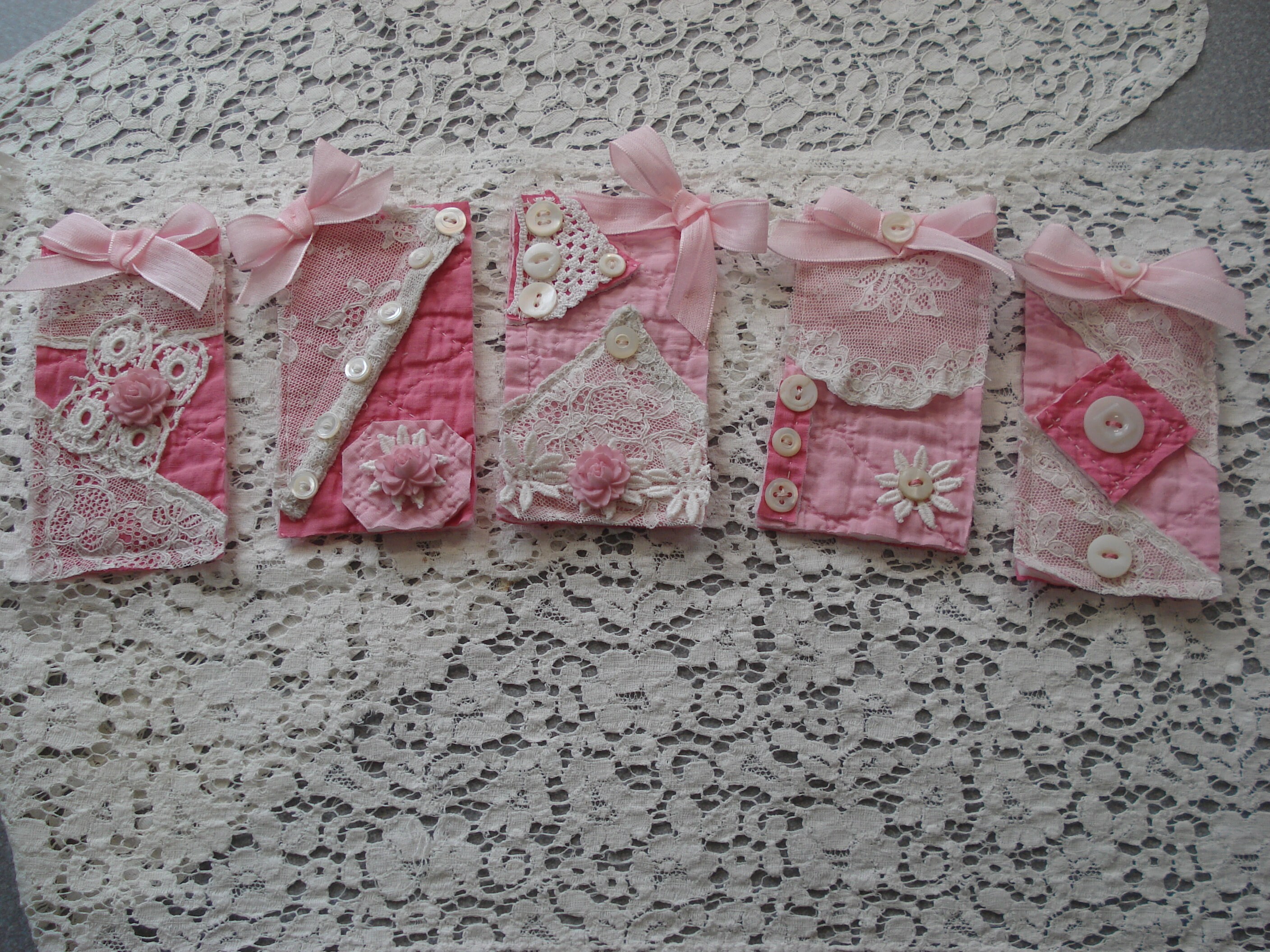 Keepsake Shabby Chic Snippet Cluster Quilt Card Recycled Vintage Quilt ...