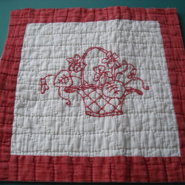 Redwork Flower - Etsy