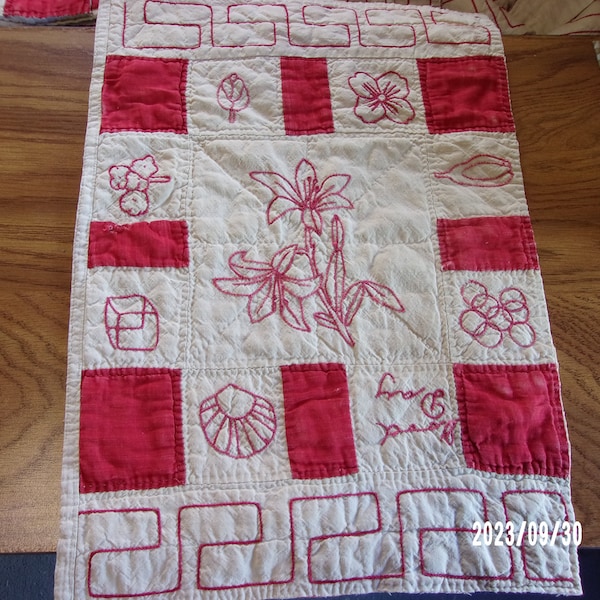 Redwork Flower - Etsy