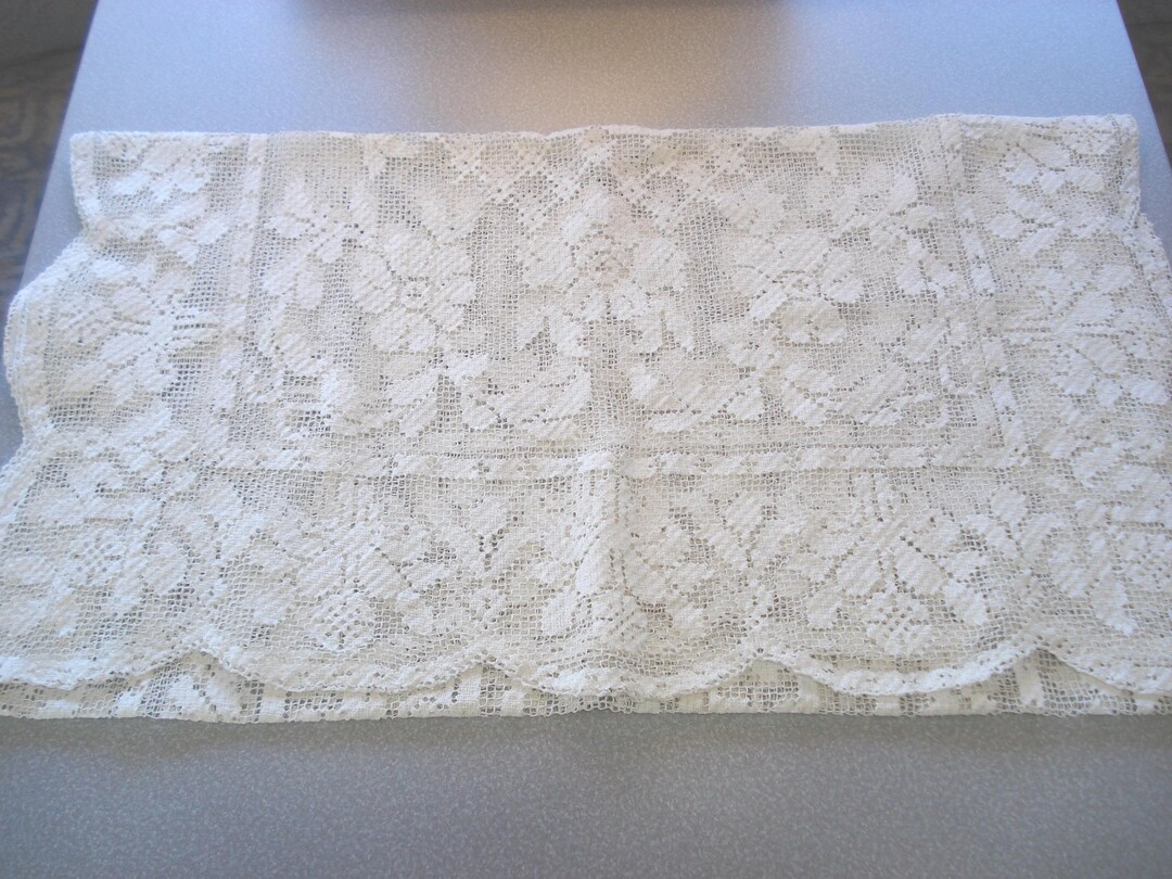 Gorgeous Antique Filet Lace Runner - Darned Net Runner - Buffet Table ...