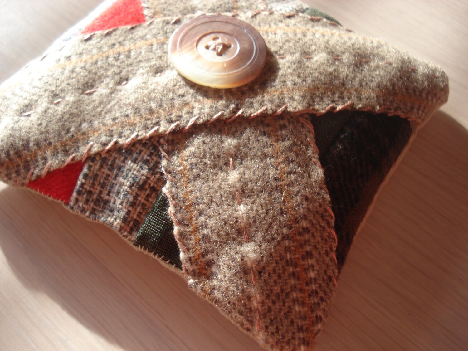 Sachet Pin Cushion Made With Antique Wool Fabrics Filled With Lavender ...
