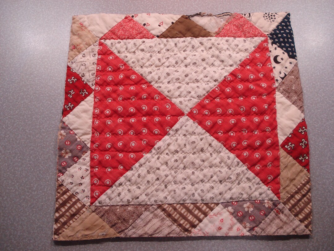 Antique 1800's Quilt Piece - Lady of the Lake - 20 Different Fabrics ...