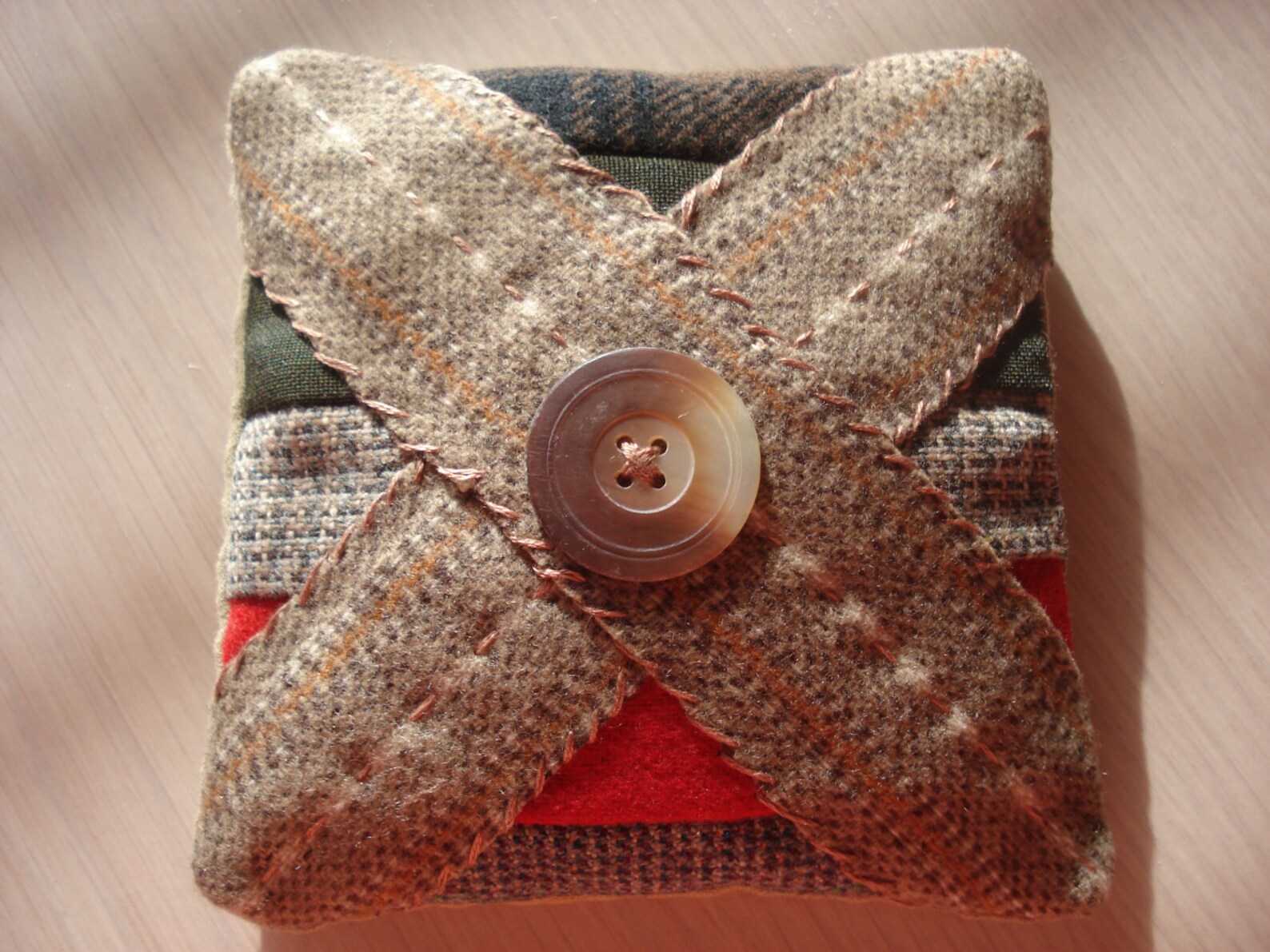 Sachet Pin Cushion Made With Antique Wool Fabrics Filled With Lavender ...