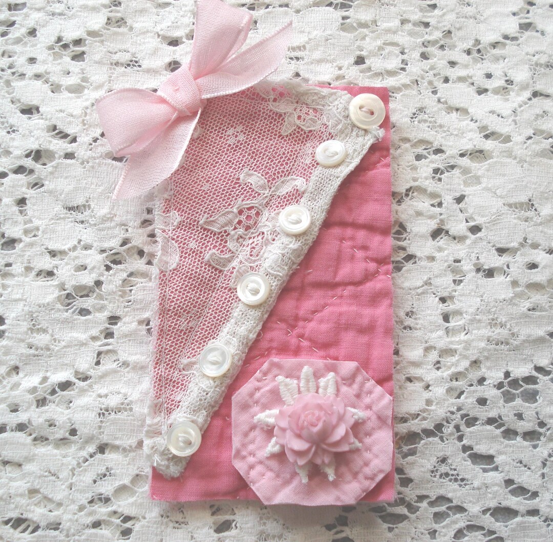 Keepsake Shabby Chic Snippet Cluster Quilt Card - Recycled Vintage ...