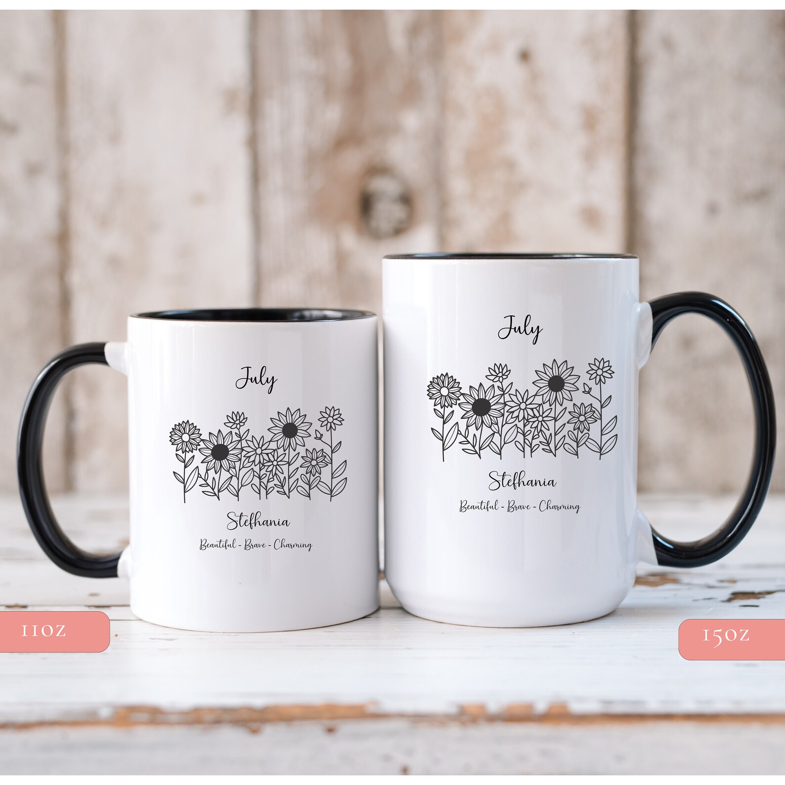 Personalized Mug, Boho Coffee Cup, Plant Lover Gift, Vintage Floral Mug ...