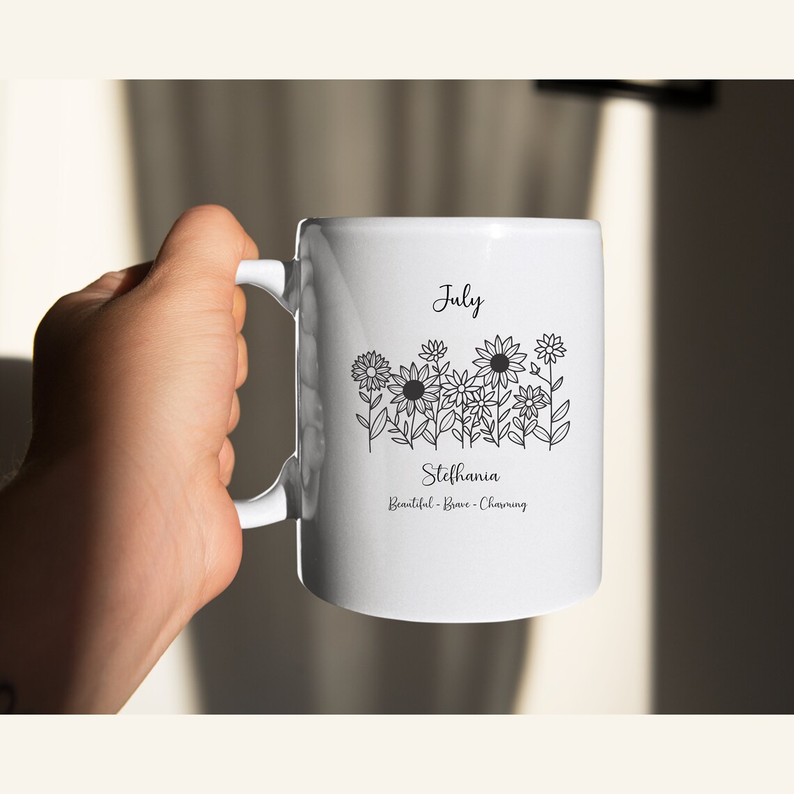 Personalized Mug, Boho Coffee Cup, Plant Lover Gift, Vintage Floral Mug ...
