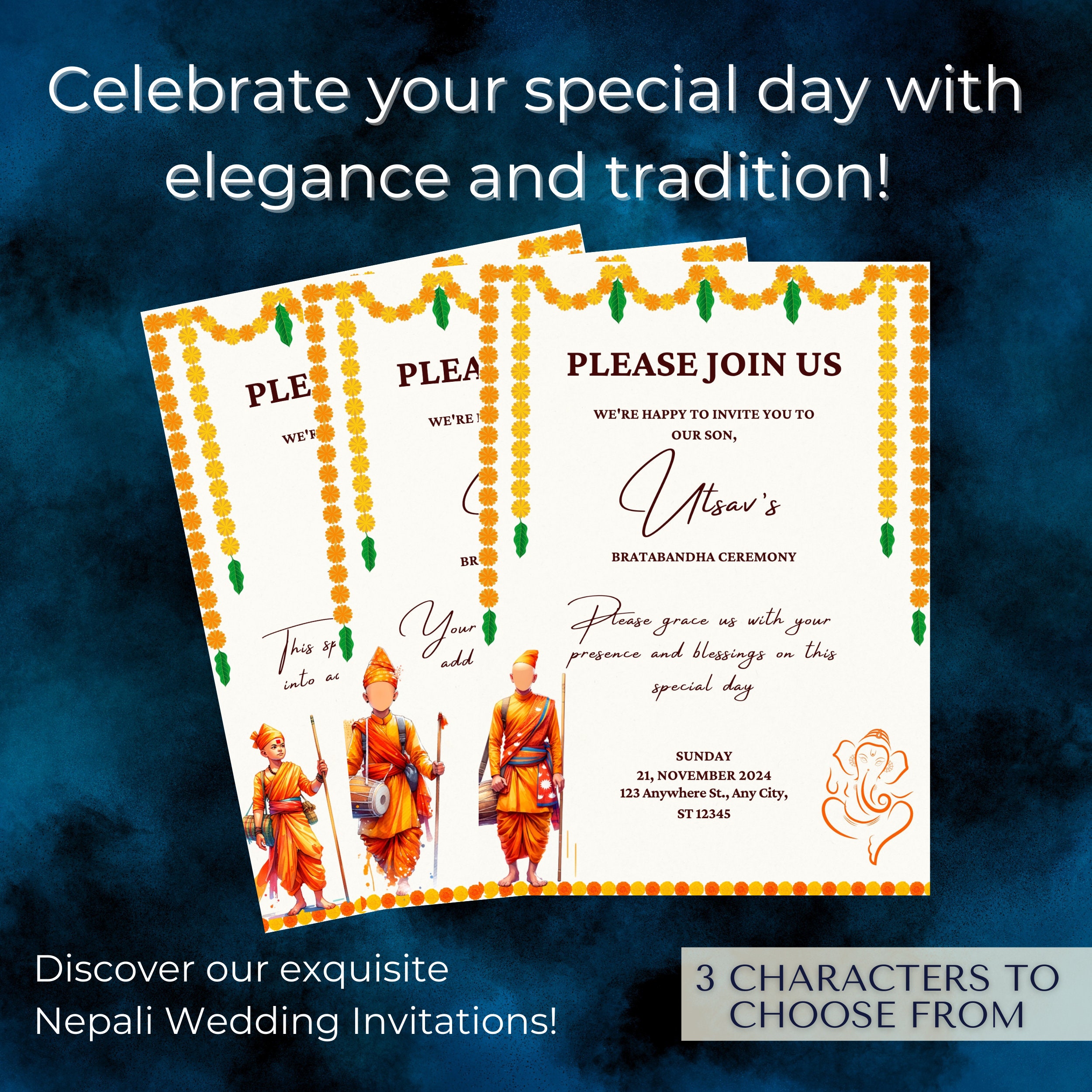 Nepali Bratabandha Invitation Card: Traditional Ceremony (digital) - Etsy