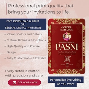 Custom Nepali & English Pasni Invitation Card, Personalized Traditional ...