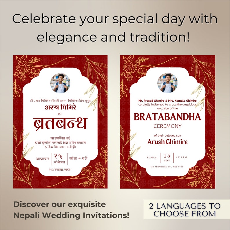Nepali Bratabandha Invitation Card: Traditional Digital Design - Etsy