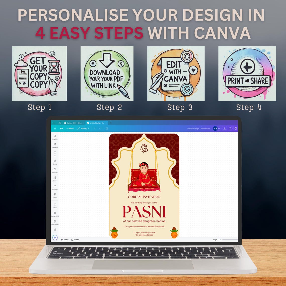 Custom Nepali & English Pasni Invitation Card - Personalized ...