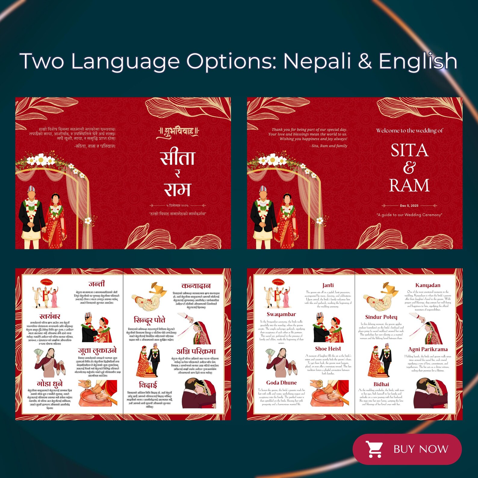 Nepali Wedding Planner Template: Hindu Ceremony Itinerary (digital) - Etsy