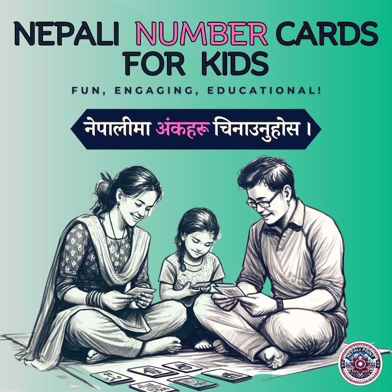 Nepali Number Flashcard for Kids, Digital Download, Educational ...