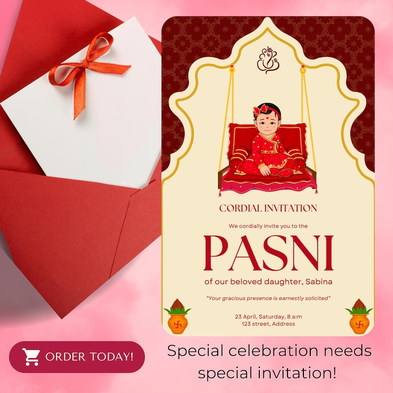 Custom Nepali & English Pasni Invitation Card - Personalized ...