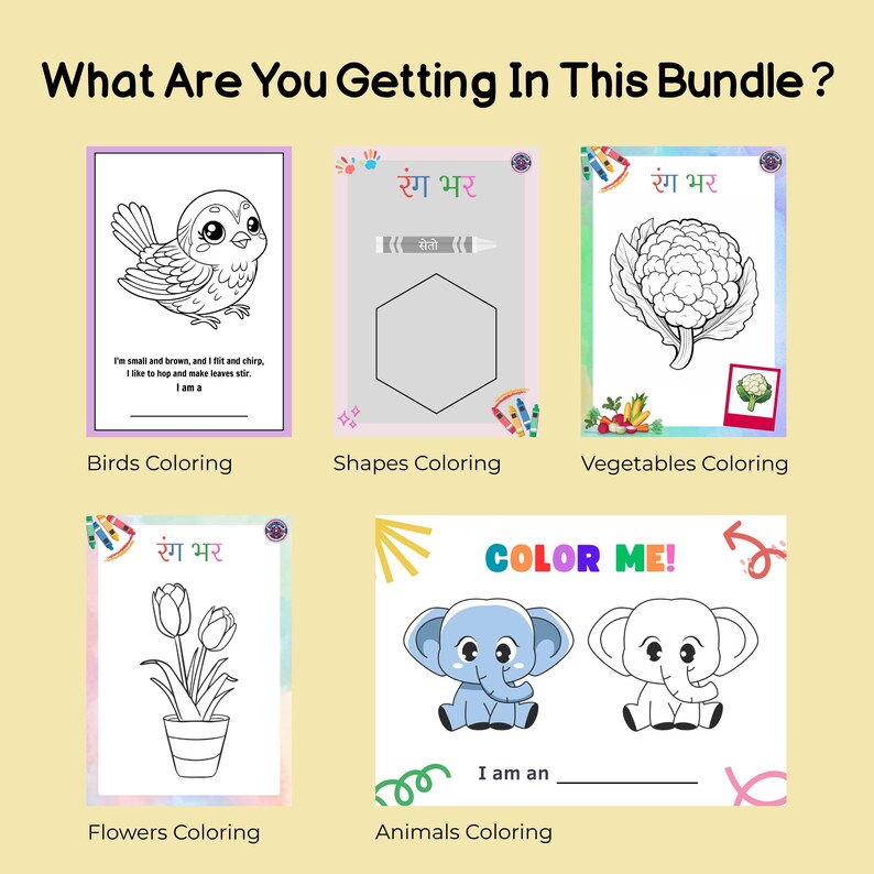 Nepali Kids Coloring Pages: Alphabet, Animals, Fruits (printable) - Etsy