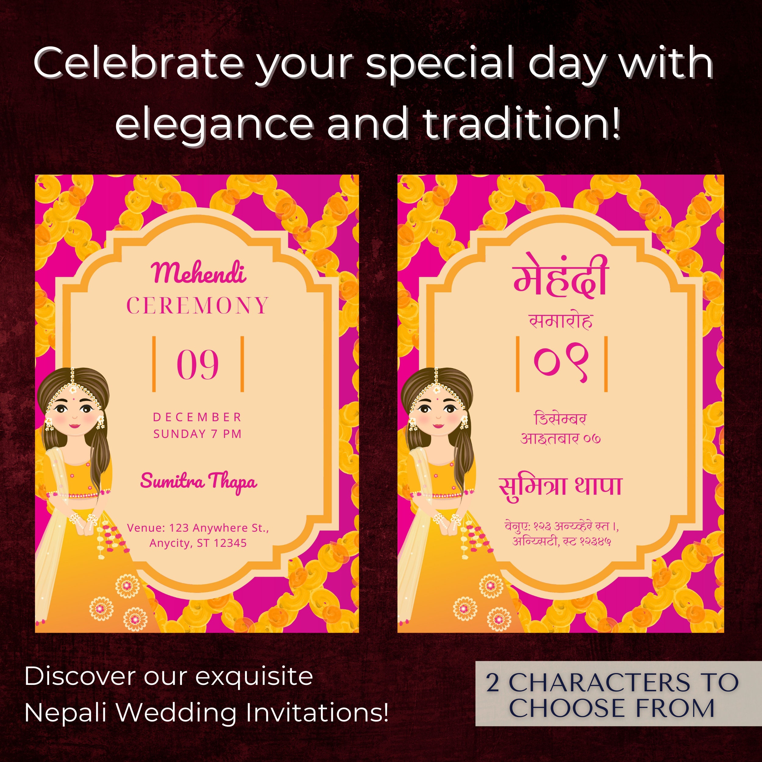 Mehendi Invitation Card, Customizable Digital Video Invitation Card ...