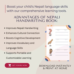 Printable Nepali Body Parts Handwriting Practice Book (digital Download ...